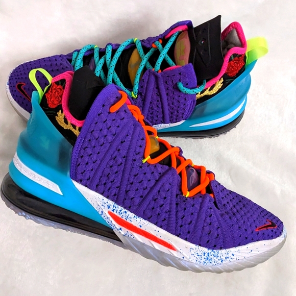Nike | Shoes | Nike Lebron Xviii Psychic Purpleblack Multi Colorway ...